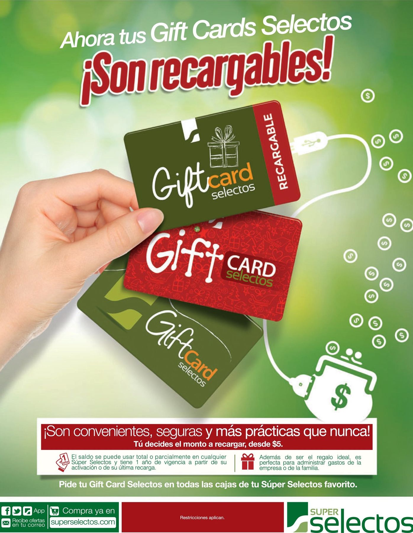 Ahora tus GIFT CARD selectos son recargables - Ofertas Ahora