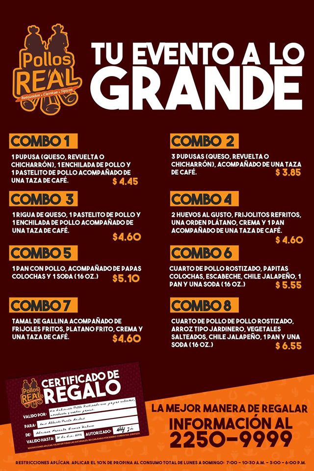 Promociones y Ofertas Pollo Real El Salvador