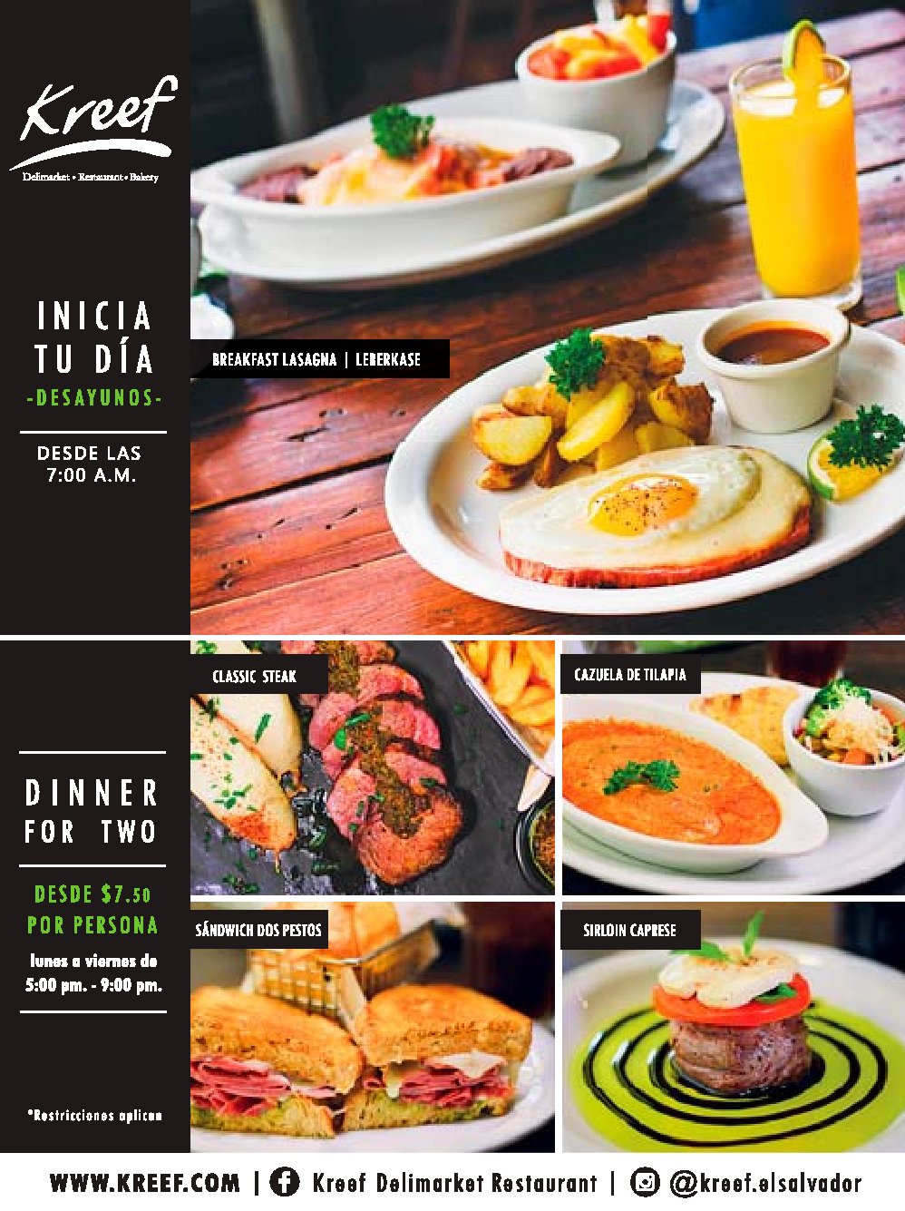 KREEF Restaurante (Desayunos, Almuerzos y Cenas) - Ofertas Ahora