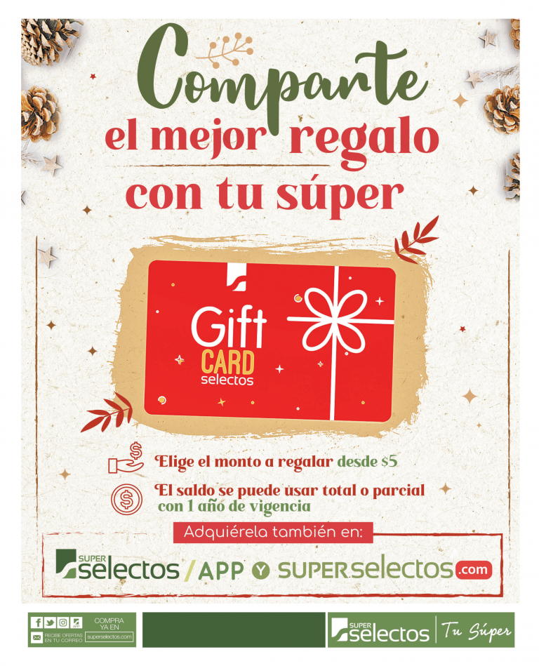 Comprar online GIFT card Super Selectos para navidad - Ofertas Ahora