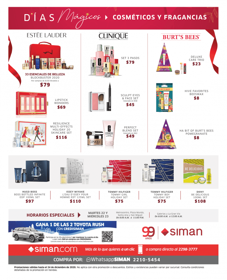 SIMAN promociones cosmeticos y fragancias - (22.dic.20) - Ofertas Ahora