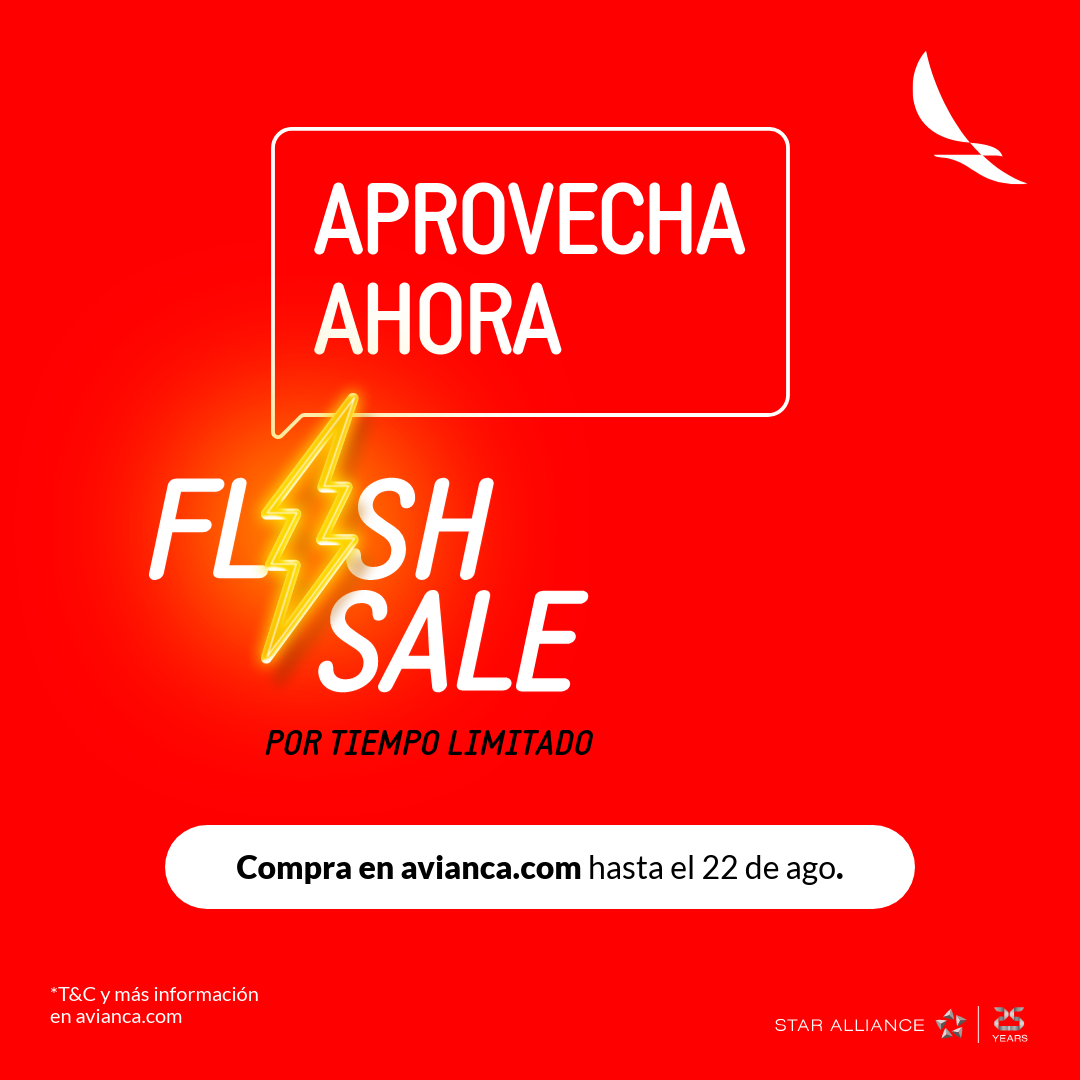AVIANCA ofertas flash sale online deals Agosto 2022 - Ofertas Ahora