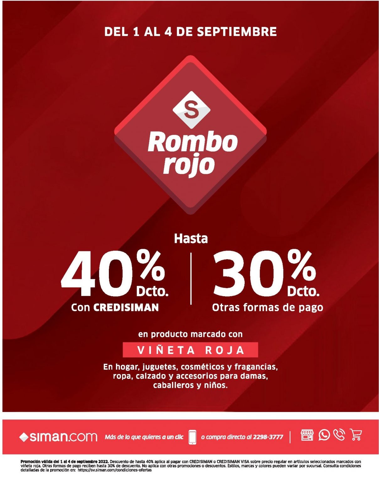 SIMAN ofertas septiembre 2022 - Rombo ROJO - Ofertas Ahora